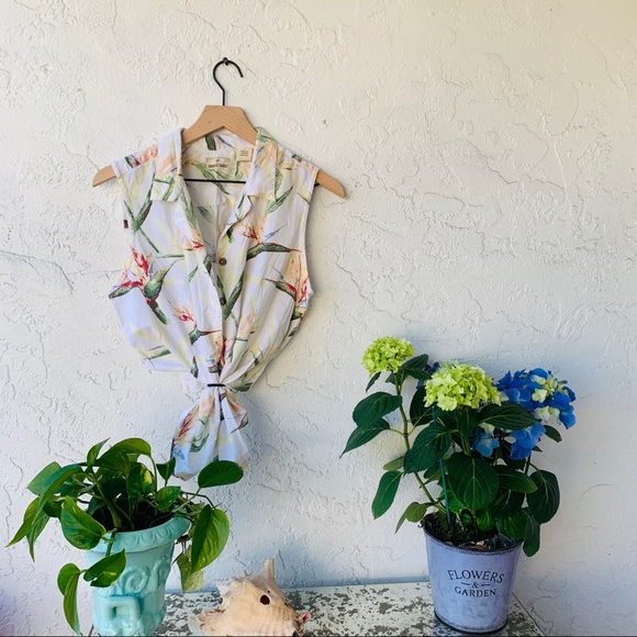 Vintage | Tops | Vintage Vsco 9s Hawaiian Tank Button Up Popover | Poshmark